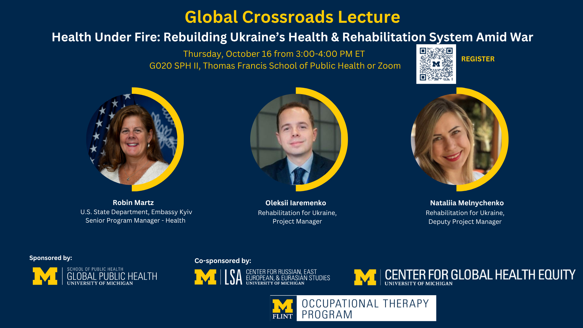 Global Crossroads Lecture Series: Health Under Fire: Rebuilding Ukraine ...